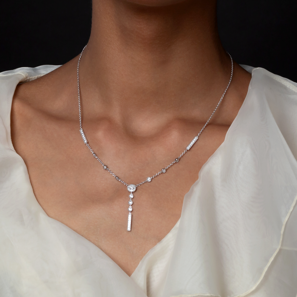 Buy Online 14K Gold & 1/2 carat TCW Lab-Grown Diamond Drop Necklace for ...