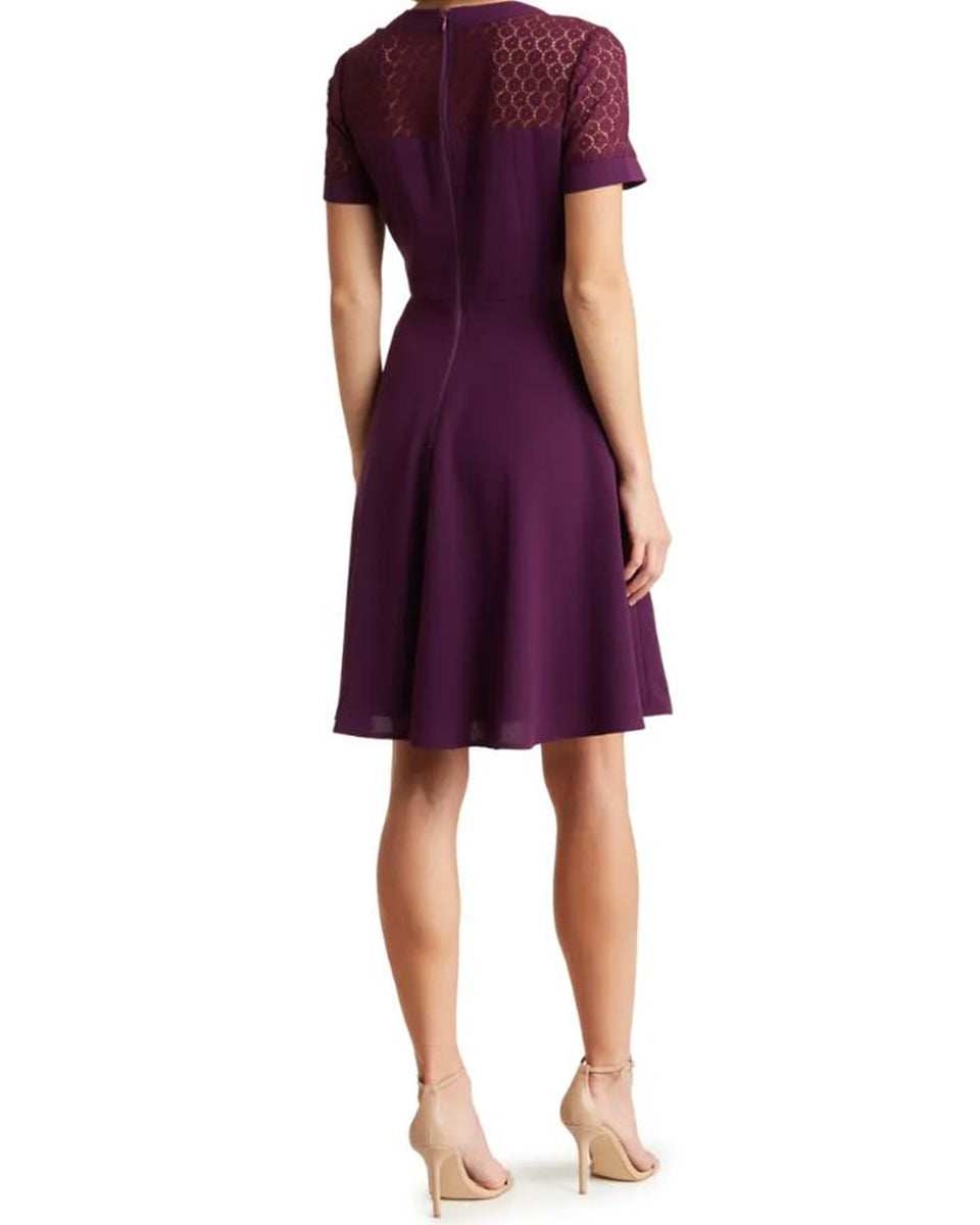 Buy Online FOCUS by Shani — Crepe Fit & Flare Dress in Berry for Women ...